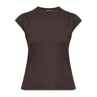 Tom Ford Femme, Tops, Brun, Taille: 34 FR T-Shirt en Coton