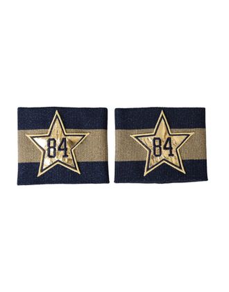 Dolce & Gabbana Mens Black Gold Logo Star 84 Viscose Wristband Polyester Film Fiber Accessory