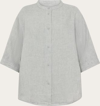 Knowledge Cotton Apparel Damen vegan Hemd Leinen Ultimate Grau