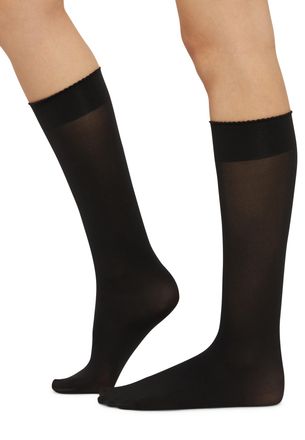 Wolford Damen Matt Fein Kniestrümpfe Velvet de Luxe 50 Knee - Highs 30923, 50 DEN, Gr. Medium, Schwarz (Black 7005)