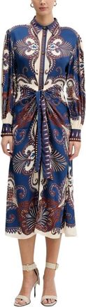 Farm Rio Farm Rio, Femme, Robes, Bleu, Taille: 36 FR Robe Midi &Eacute;charpe Arabesque