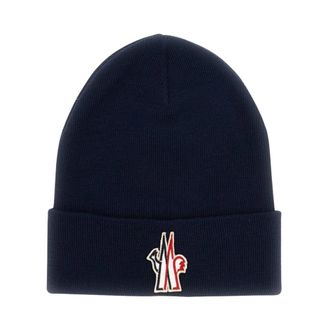 Moncler Logo Beanie - - Accessories - Herren - Blau - ONE SIZE