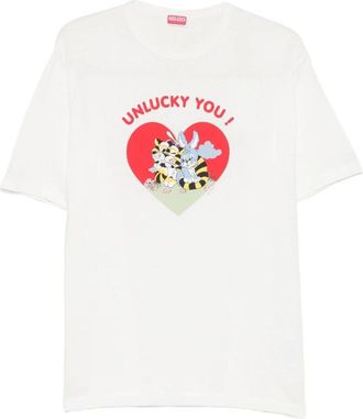 Kenzo Homme, Tops, Blanc, Taille: L T-shirt graphique Unlucky You