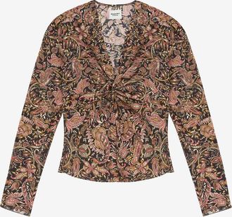 Isabel Marant Top Zekia - Femme - Noir-ocre - Taille 34 - Marant &Eacute;toile