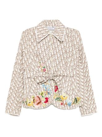 Dior veste &agrave; motif trotter (2005) - Marron