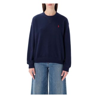 Polo Ralph Lauren Femme, Sweatshirts et sweats à capuche, Bleu, Taille: 40 FR Classic Crew Neck Fleece