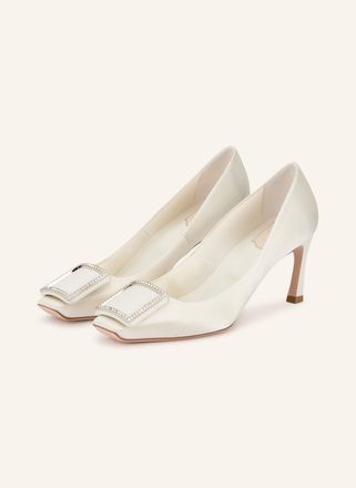 Roger Vivier Pumps Trompette Mit Schmucksteinen weiss