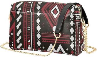 Mnsruu Sacs à bandoulière pour femme, sac à main en cuir abstrait aztèque N