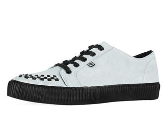 T.U.K. Ribbed Sole Sneaker - Modeschuhe für Männer und Frauen - Skate, Punk, Rock und Gothic Style aus Leder, Wildleder und Canvas- Farbe Grey Suede - Größe 