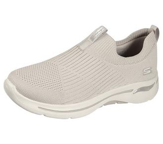 Skechers Go Walk Arch Fit, Baskets Femme, Taupe Textile/Trim, 38 EU