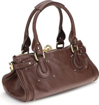 Chlo&eacute; Womens Paddington Leather Shoulder Bag Crafty Brown