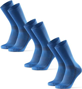 Danish Endurance Fahrrad Socken, Rennrad Socken, Gepolstert, Unisex, für Herren & Damen, 3 oder 5 Paar, Blau, 39-42