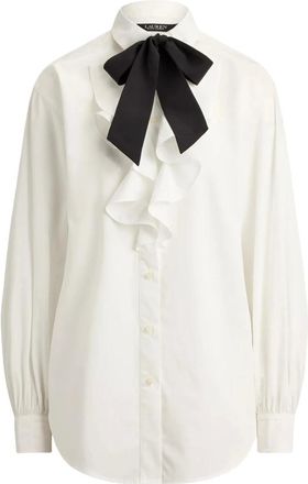 Ralph Lauren Chemise Saloma &agrave; volants et d&eacute;tail - Femme - Blouses et Chemises - Blanc - Taille: 36 FR