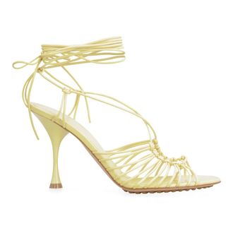 Bottega Veneta Lamm Sandalen mit Punkt-Abs&auml;tzen - - Shoes - Damen - Gelb - 38 EU