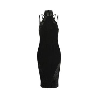 ADĀMO Andrea Adamo Halterneck Gestricktes Midikleid - - Dresses - Damen - Schwarzk - S
