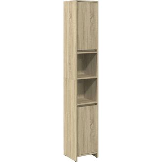 vidaXL Badezimmerschrank Sonoma-Eiche 30x30x183,5 cm Holzwerkstoff Vidaxl