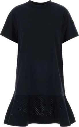 Moncler Femme, Robes, Bleu, Taille: 36 FR Short-sleeve Mini Dress