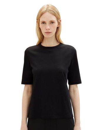 Tom Tailor Damen 1039942 Loose Fit Basic T-Shirt, 14482-deep Black, M