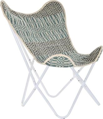 DKD Home Decor Fauteuil Coton Fer 74X65X90 Papillon Bleu