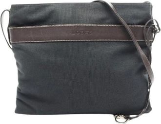 Loewe Sac bandouli&egrave;re en toile et cuir Pre-owned - Femme - Pre-owned - Noir - Taille: ONE Size