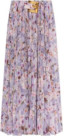 Balmain Femme, Jupes, Violet, Taille: 38 FR Jupe &agrave; Motif Floral