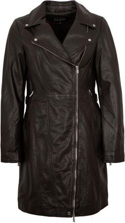 Jilani Lederjacke Juniper Jilani - Damen Ledermantel Lammnappa chocolate torte