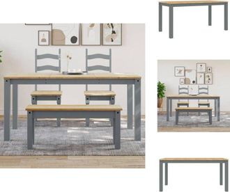 vidaXL Esstisch Panama Grau 160x80x75 cm Massivholz Kiefer - Esstisch - Holzm&ouml;bel - Kiefernholz - Esszimmertisch - K&uuml;chentisch