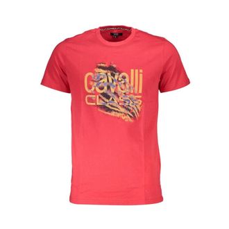 Cavalli Cotton T-Shirt - - Tops - Herren - Rot - L