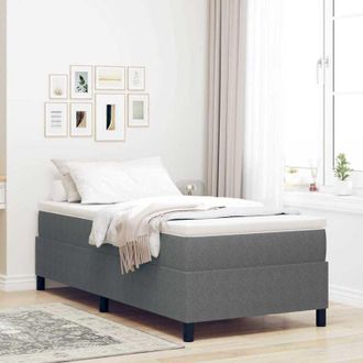 vidaXL Boxspringbett Hellgrau 100 x 200 cm Cordstoff Vidaxl