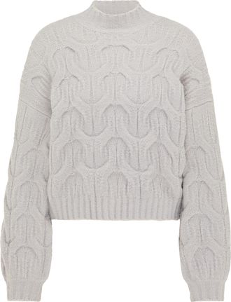 Mymo Strickpullover Damen hellgrau
