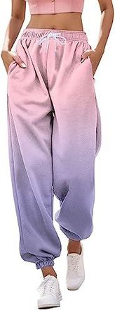 Generico Pantalon de surv&ecirc;tement femme taille haute pantalon de jogging pour femme avec cordon de serrage dhiver pantalon de surv&ecirc;tement ample avec poches douc