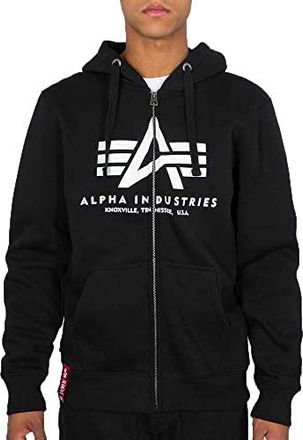Alpha Industries Homme Basic Zip Hoody Sweat Shirt Capuche Sport, Noir, L EU