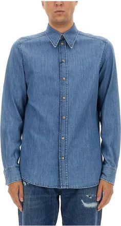Dolce & Gabbana Homme, Chemises, Bleu, Taille: L Camicia