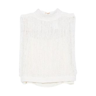 Fabiana Filippi Fransen-Neckholder-Top - - Tops - Damen - Wei&szlig; - XS