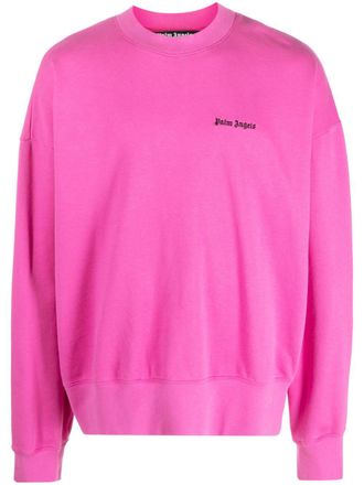 Palm Angels sweat en coton &agrave; logo brod&eacute; - Rose