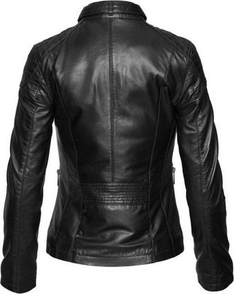 Bugatti Lederjacke (1-St) Taillierter Schnitt