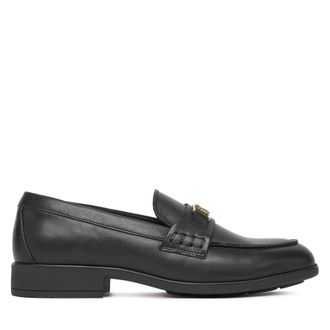 Tommy Hilfiger Slipper Tommy Hilfiger Th Logo Leather Loafer FW0FW08705 Schwarz