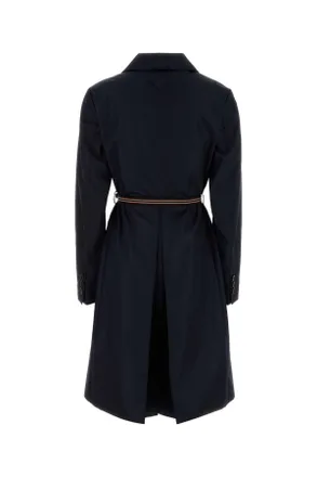 Prada Womens Midnight Blue Re-Nylon Trench Coat Blu