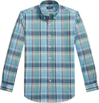 Polo Ralph Lauren Homme, Chemises, Multicolore, Taille: XL Camicia in popeline scozzese Custom-Fit