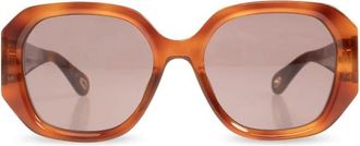 Chlo&eacute; Femme, Accessoires, Brun, Taille: 56 MM Lunettes de soleil carr&eacute;es oversize