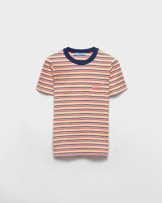 Prada Gestreiftes T-Shirt aus Lisle-Baumwolle