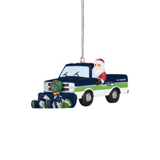 Foco NFL Seattle Seahawks Baumschmuck Snow Plow Santa Truck Anh&auml;nger Ornament Weihnachtsbaum