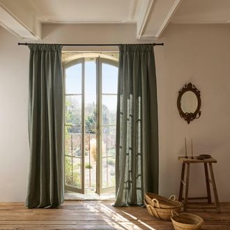 Madura Rideau &Agrave; Galon Fronceur Nino Kaki gris&eacute; et feston - VERT