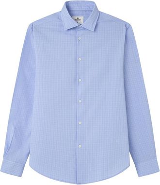 Springfield Herren Daily Checks Popelin Shirt Kariertes Hemd, blau, XXL