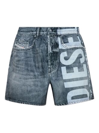 Diesel short de bain à logo imprimé - Bleu