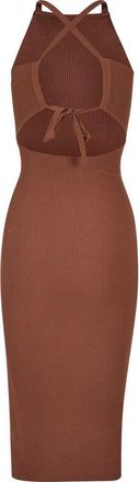 Urban Classics A-Linien-Kleid Urban Classics Damen Ladies Midi Rib Knit Crossed Back Dress (1-tlg)
