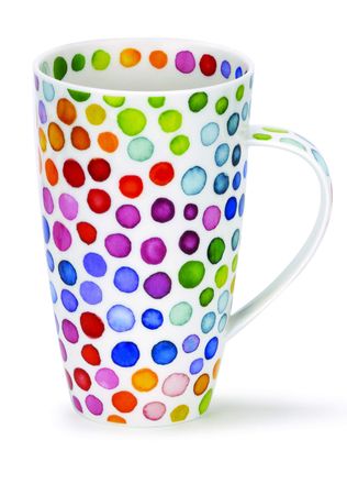 Dunoon Fine Bone China Kaffeebecher/Kaffeetasse Hot Spots, Bunte Punkte (Henley)