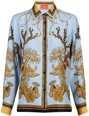 La DoubleJ Chemise droite imprim&eacute;e en soie