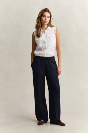 GANT Damen Hose aus Leinenmix (44) EVENING Blau