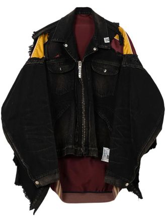 Miharayasuhiro veste en jean à design superposé - Noir